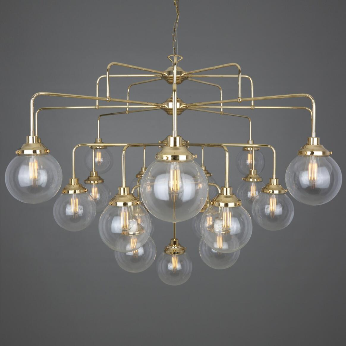 Rome Mid Century Four Tier Globe Chandelier 21 Light